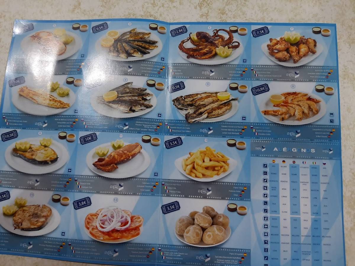 Menu at Bar Restaurante El Cine, Los Cristianos