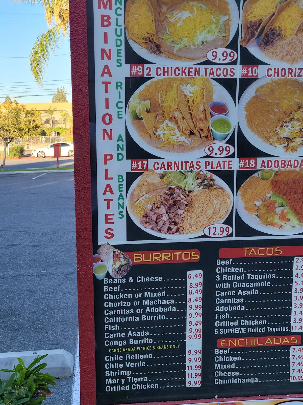 Menu at Los Fredos Mexican Food restaurant, Riverside, Magnolia Ave