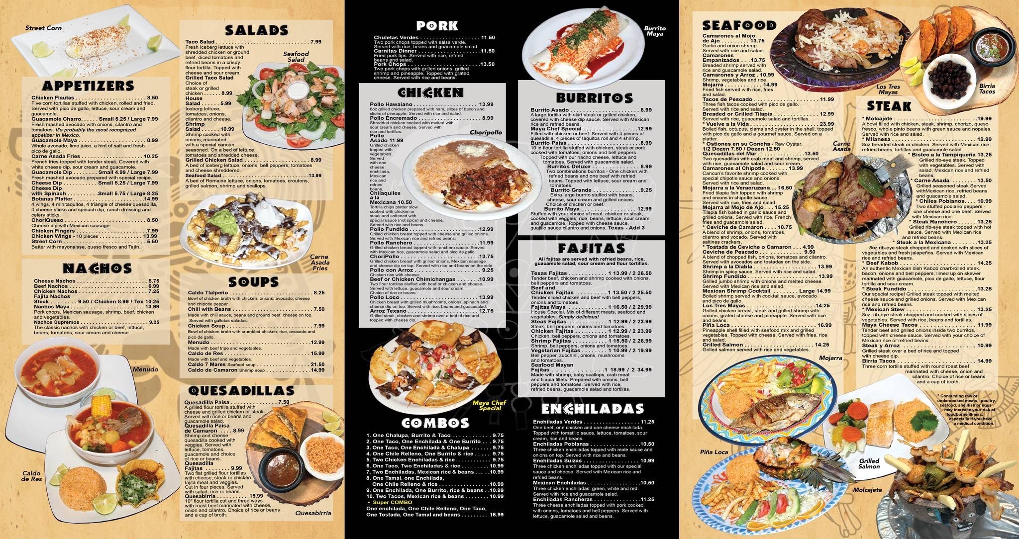 Menu at Los Mayas Mexican Grill Taylors restaurant, Greer