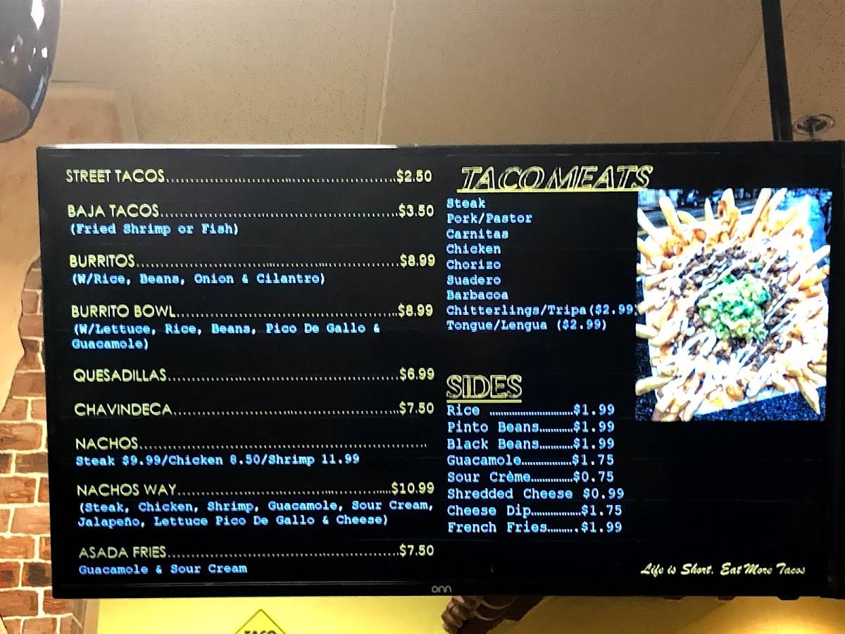 Menu at Tacos Way LLC restaurant, Lynn Haven, s FL-77 Suite 130