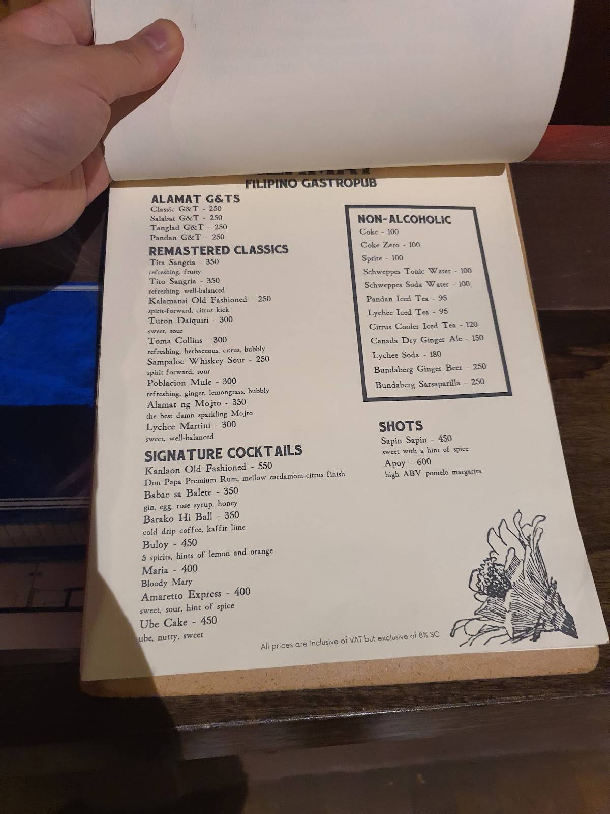 Menu at Alamat Filipino Cuisine pub & bar, Makati