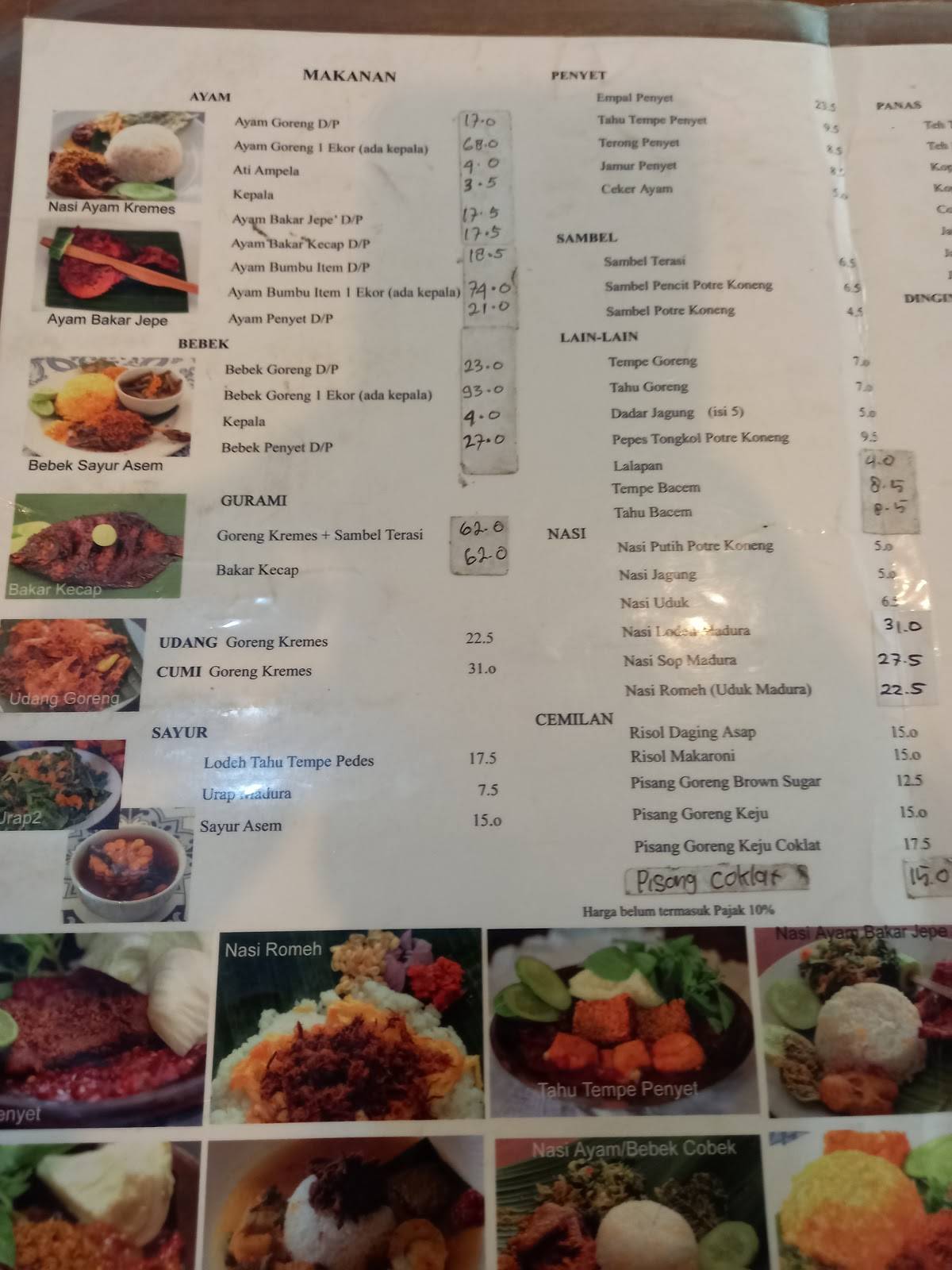 Carta del restaurante Ayam Kremes Potre Koneng Madura DIENG, Malang, Jl ...