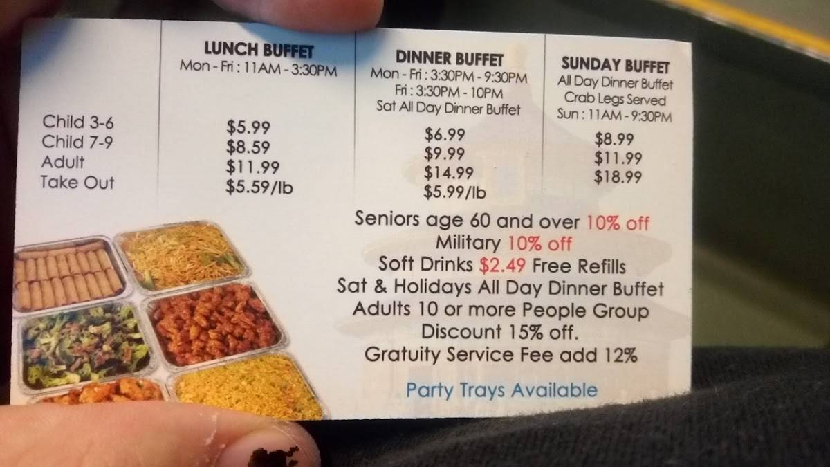 Menu at Mandarin Super Buffet restaurant, Phoenix, W Bethany Home Rd