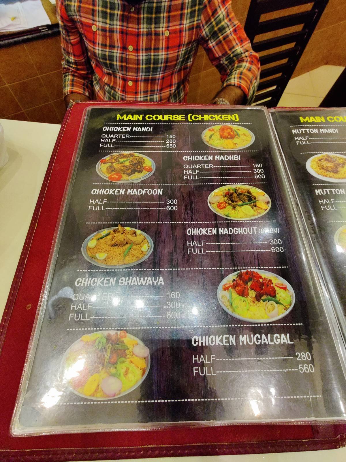 Menu at Mandi House, Bantwal, BC Road-Kaikamba