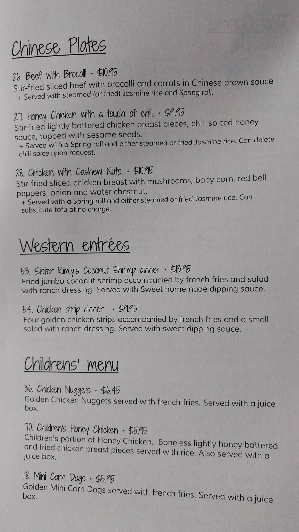 Menu at Mango Tree Cafe, Enid