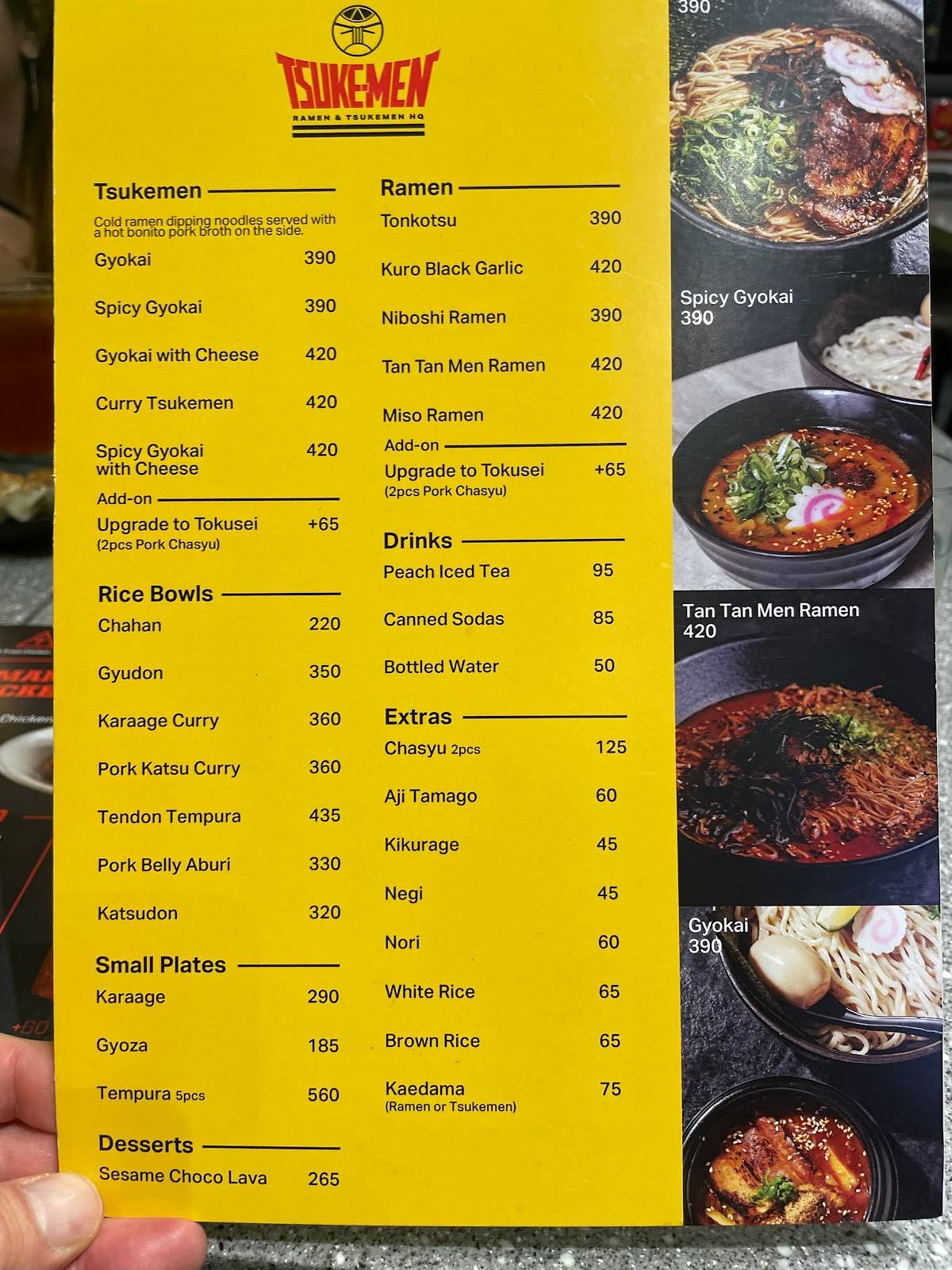 Menu at Bad Bird x Tsukemen restaurant, Manila, HXGM+7QW