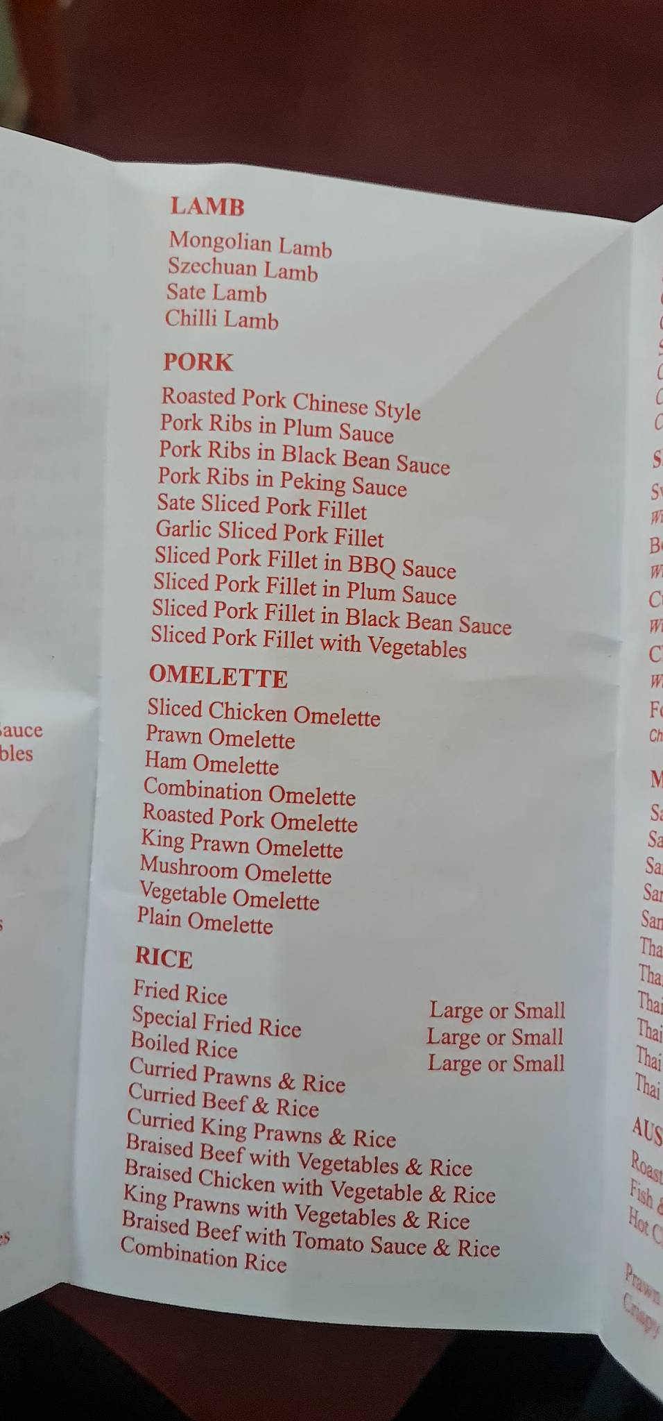 Menu at Marigold Garden Chinese Restaurant, Bathurst