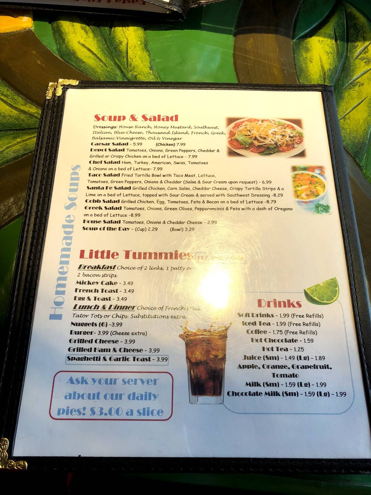 Menu at The Train Station Pancake House restaurant, Marion