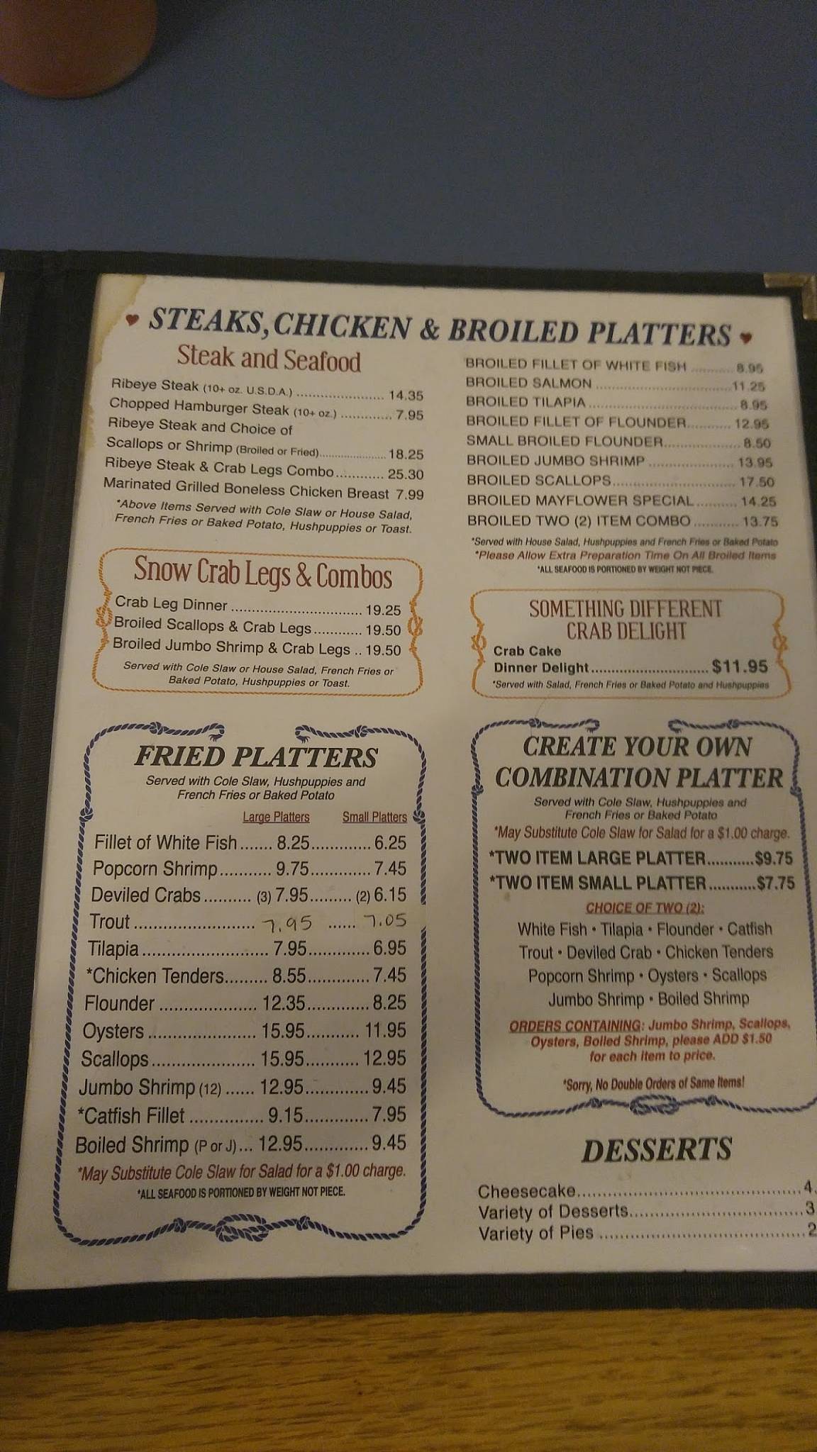 Menu at Mayflower Seafood Restaurant, Danville