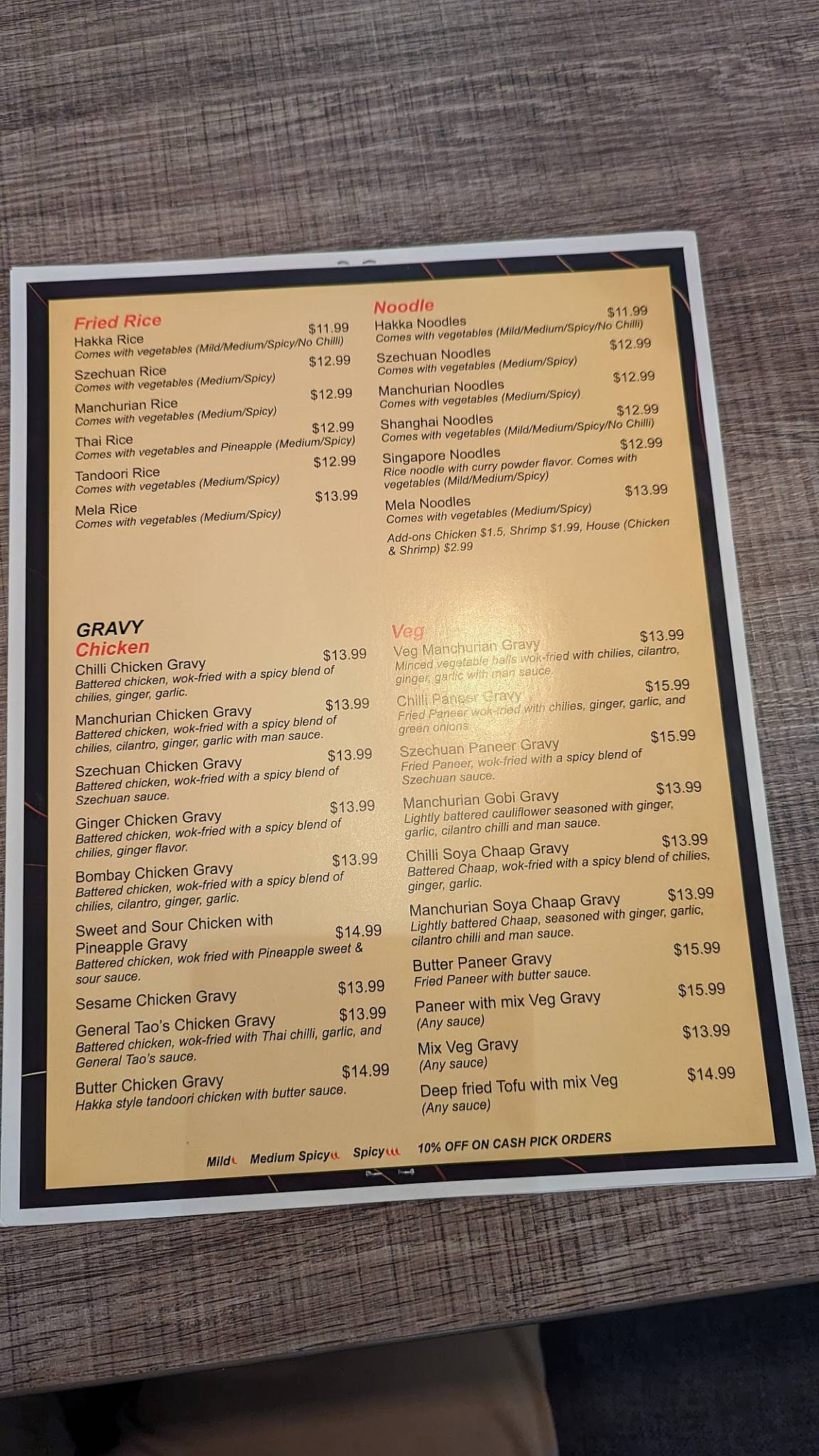 Menu at Mela Kitchen (Authentic Indian Chinese Hakka Cuisine ...