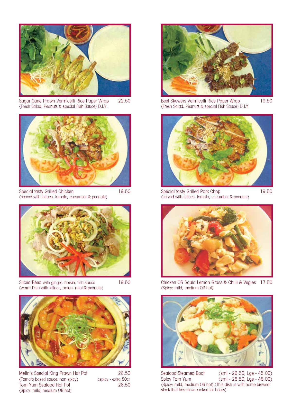 Menu at Melin Vietnamese & Chinese Restaurant, Capalaba