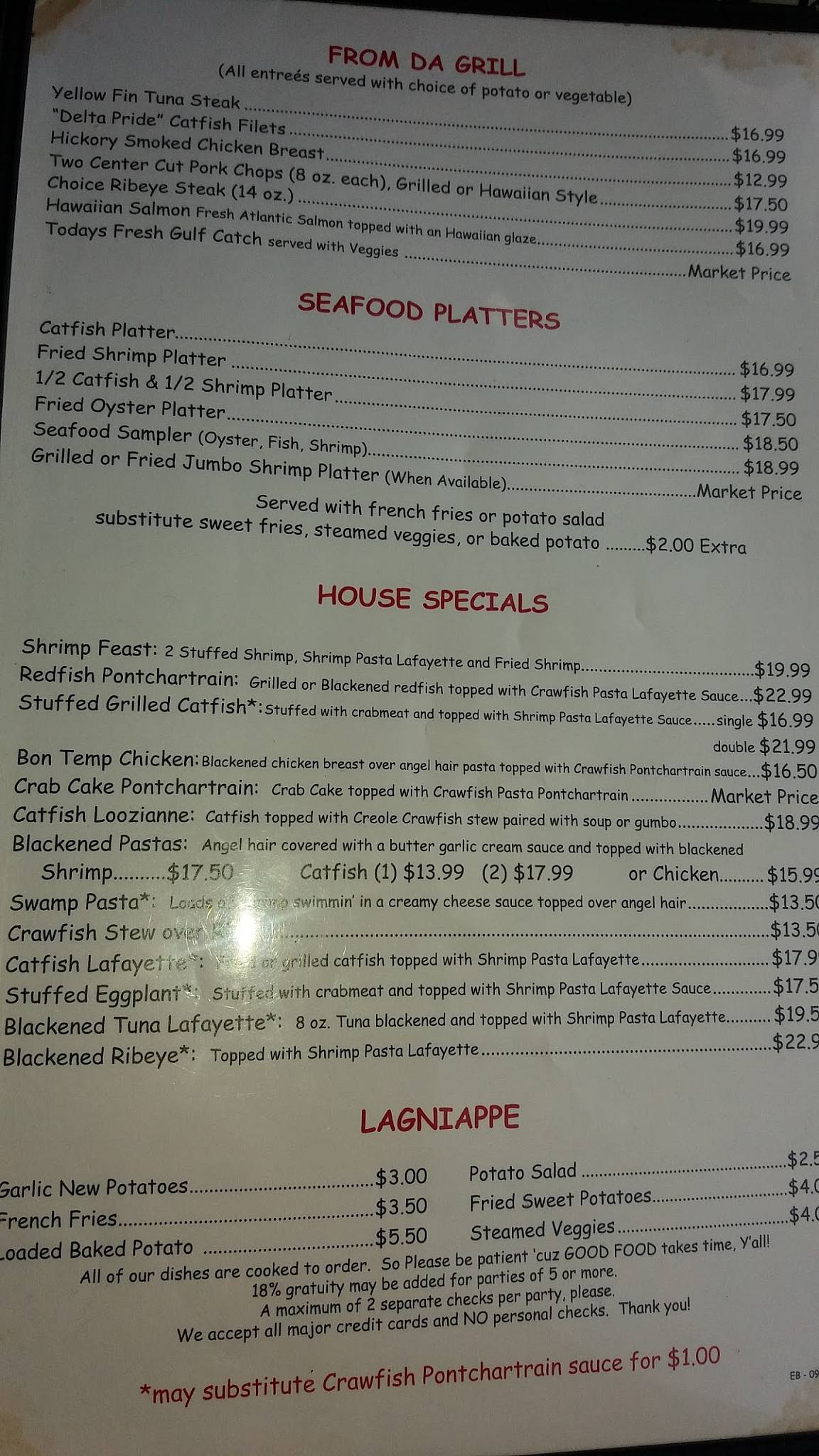 Menu at New Orleans Food & Spirits restaurant, Metairie, 210 Metairie ...