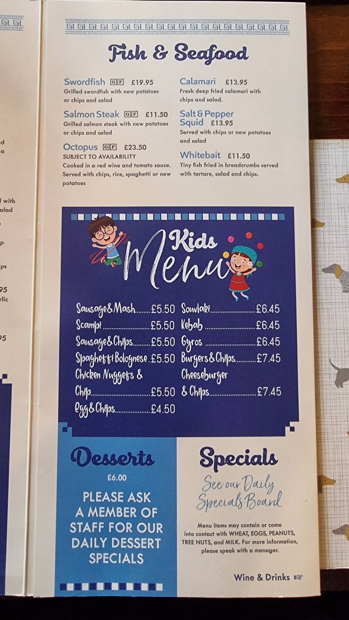 Menu at The Royal Oak Scopwick pub & bar, Metheringham