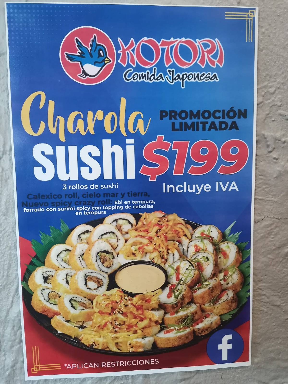 Carta del restaurante Kotori - Aviacion (Cuauhtémoc), Mexicali, Calz ...