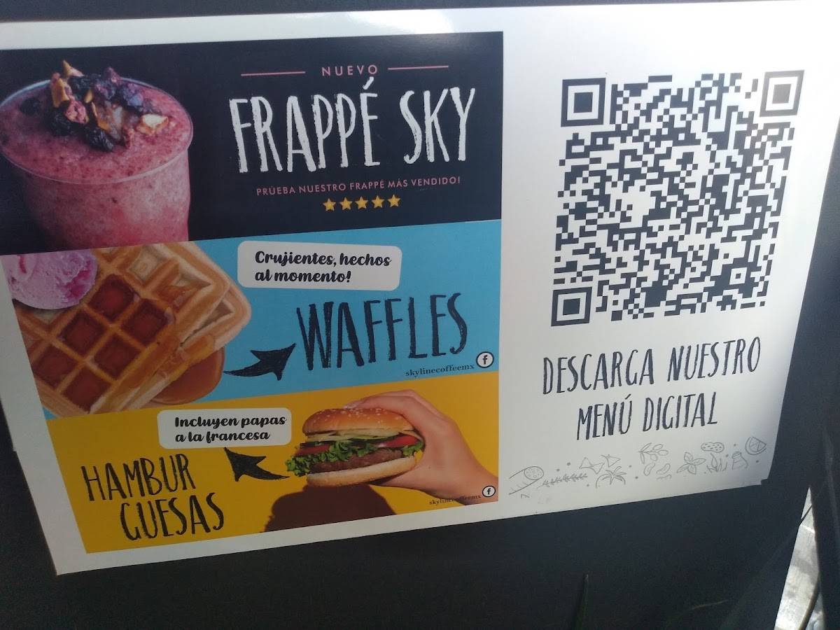Carta del restaurante Skyline Coffee, Ciudad del México