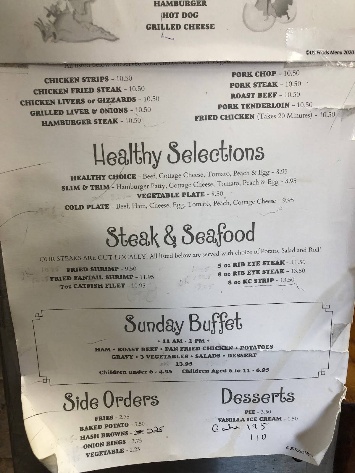 Menu at Mill-Inn Restaurant, Excelsior Springs