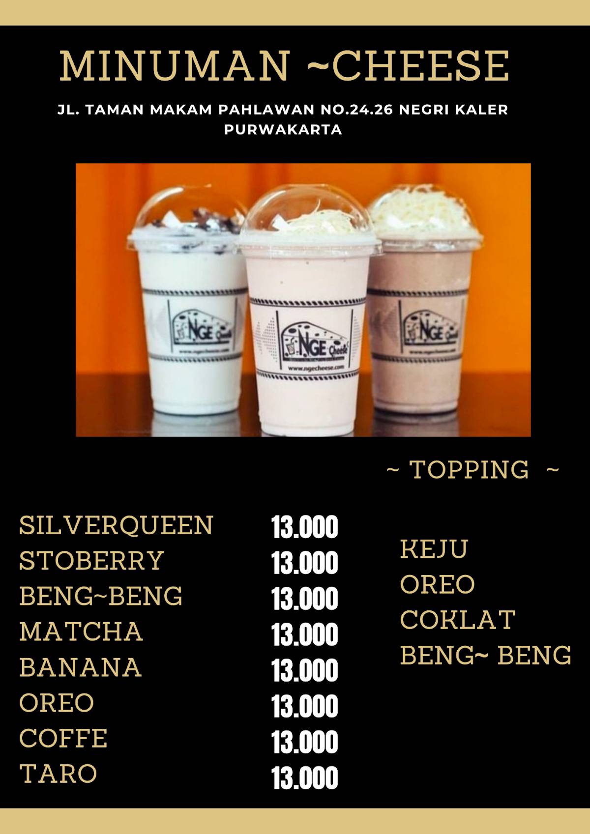 Menu at Mini barista mocktail kenangan manis, Purwakarta