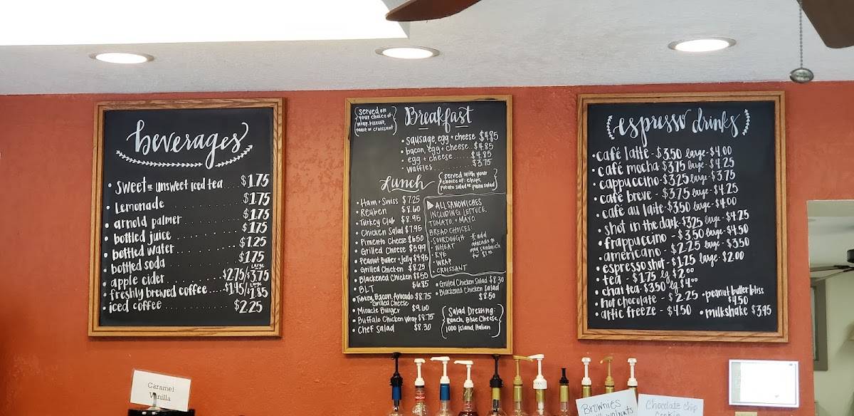 Menu at Miracle Grounds Coffee Shop & Cafe, Crossnore