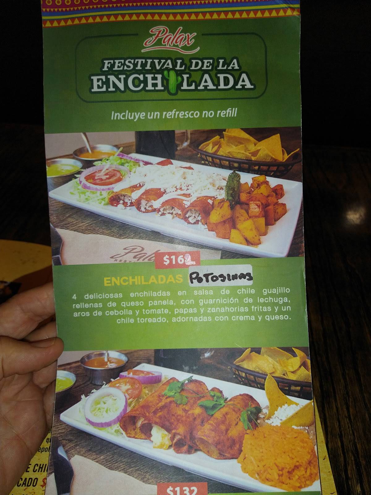 Carta de Palax Restaurante Suc. Expo, Guadalupe