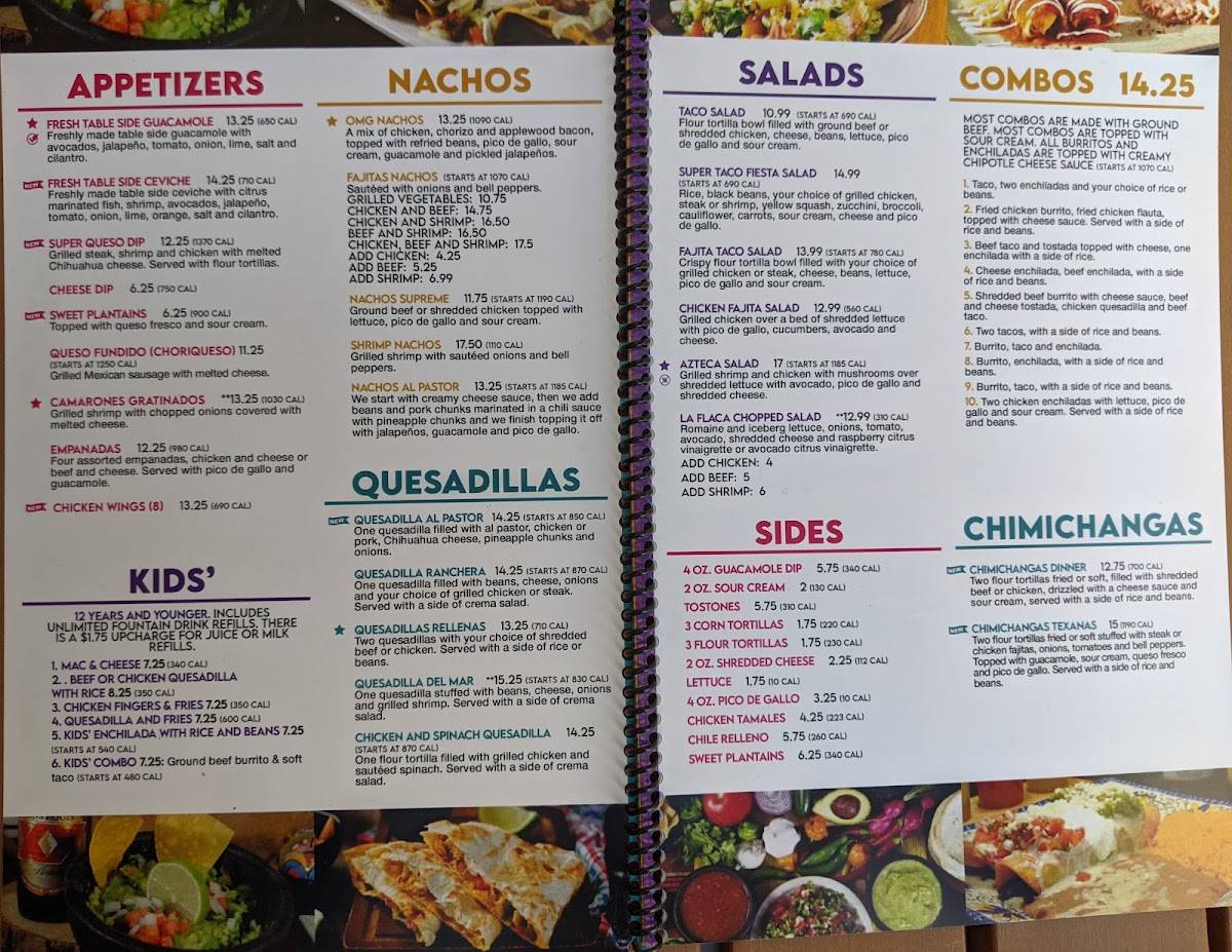 Menu at Plaza Azteca Mexican Restaurant · Morgantown, Morgantown