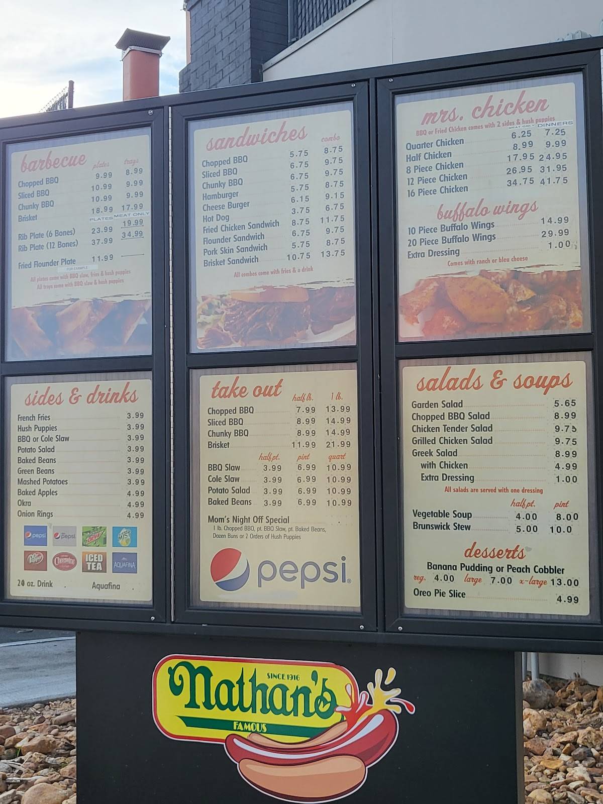 Menu at Mr. Barbecue, Winston-Salem, Peters Creek Pkwy
