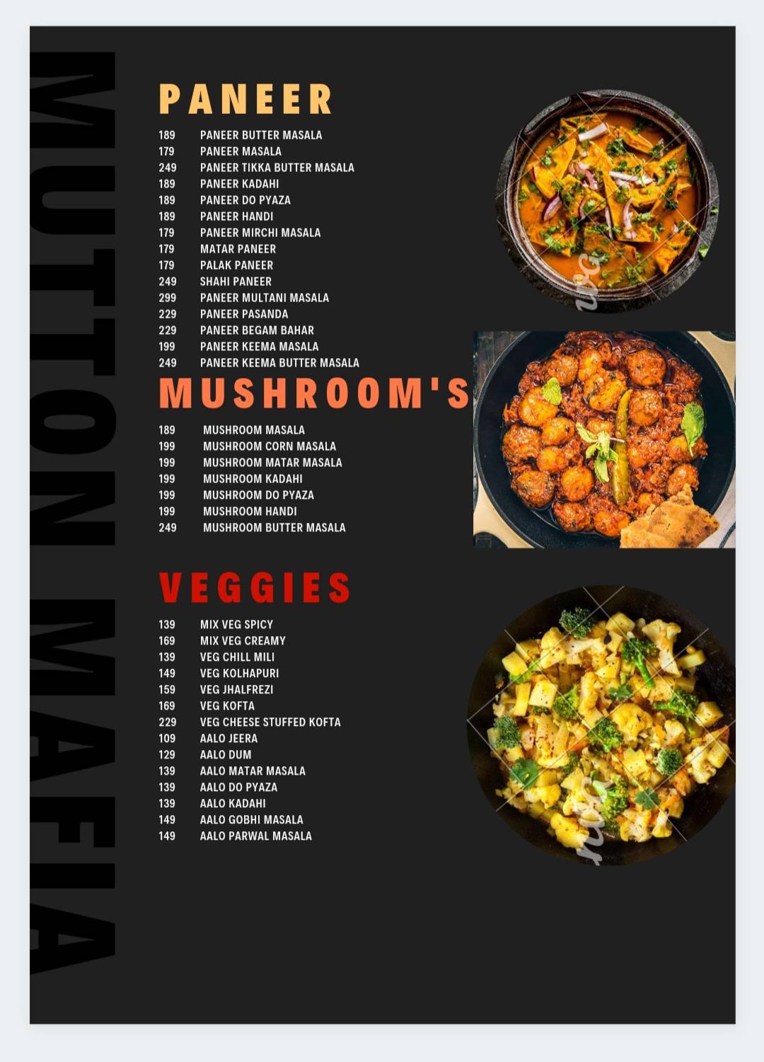 Menu at Mutton Mafia Family Restaurant, Patna