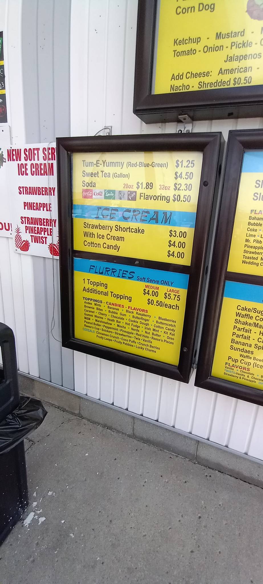 Menu at Weenee World fast food, New Castle
