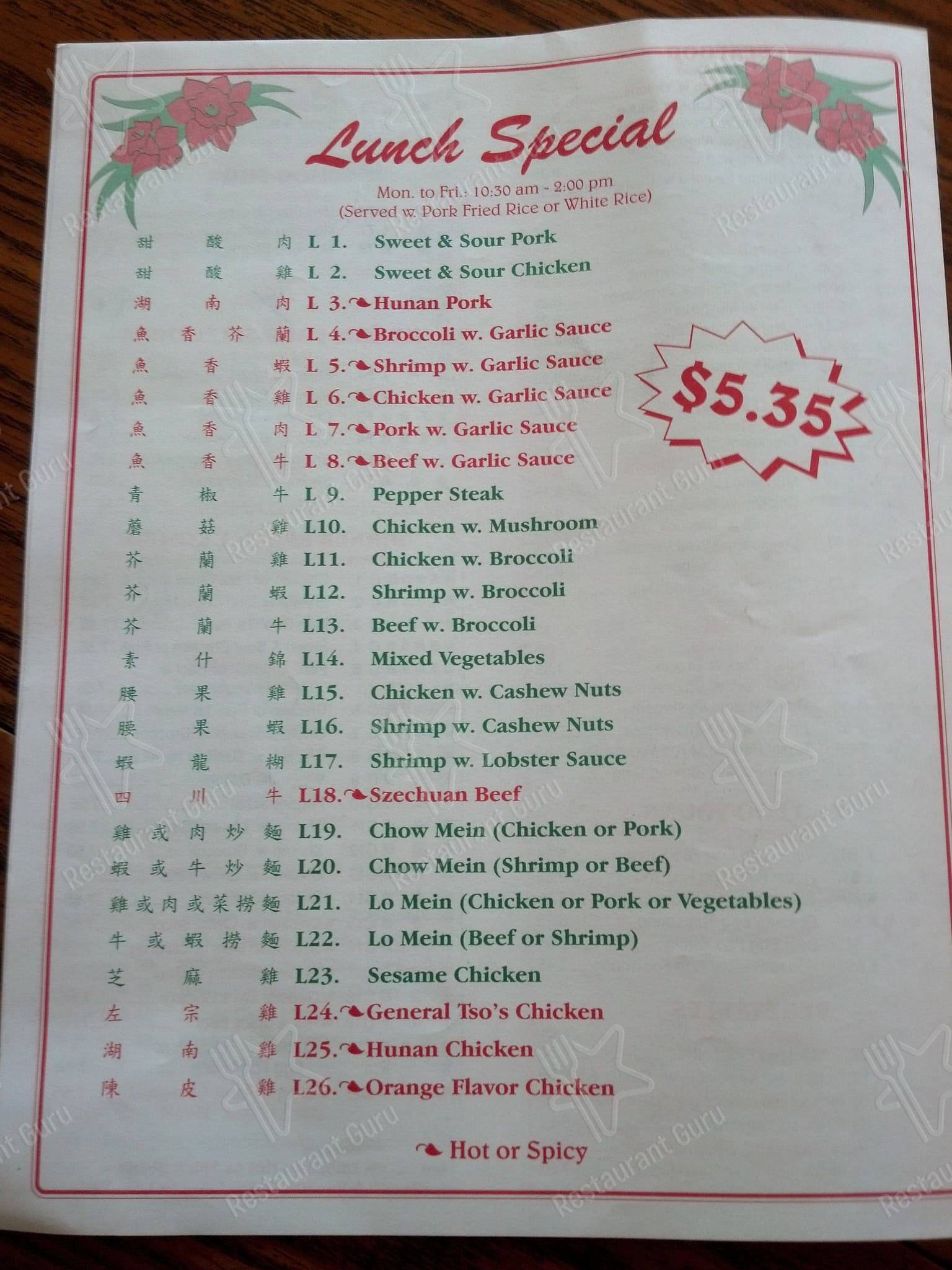 Menu at New China restaurant, Pine City, 150 Main St S STE 4