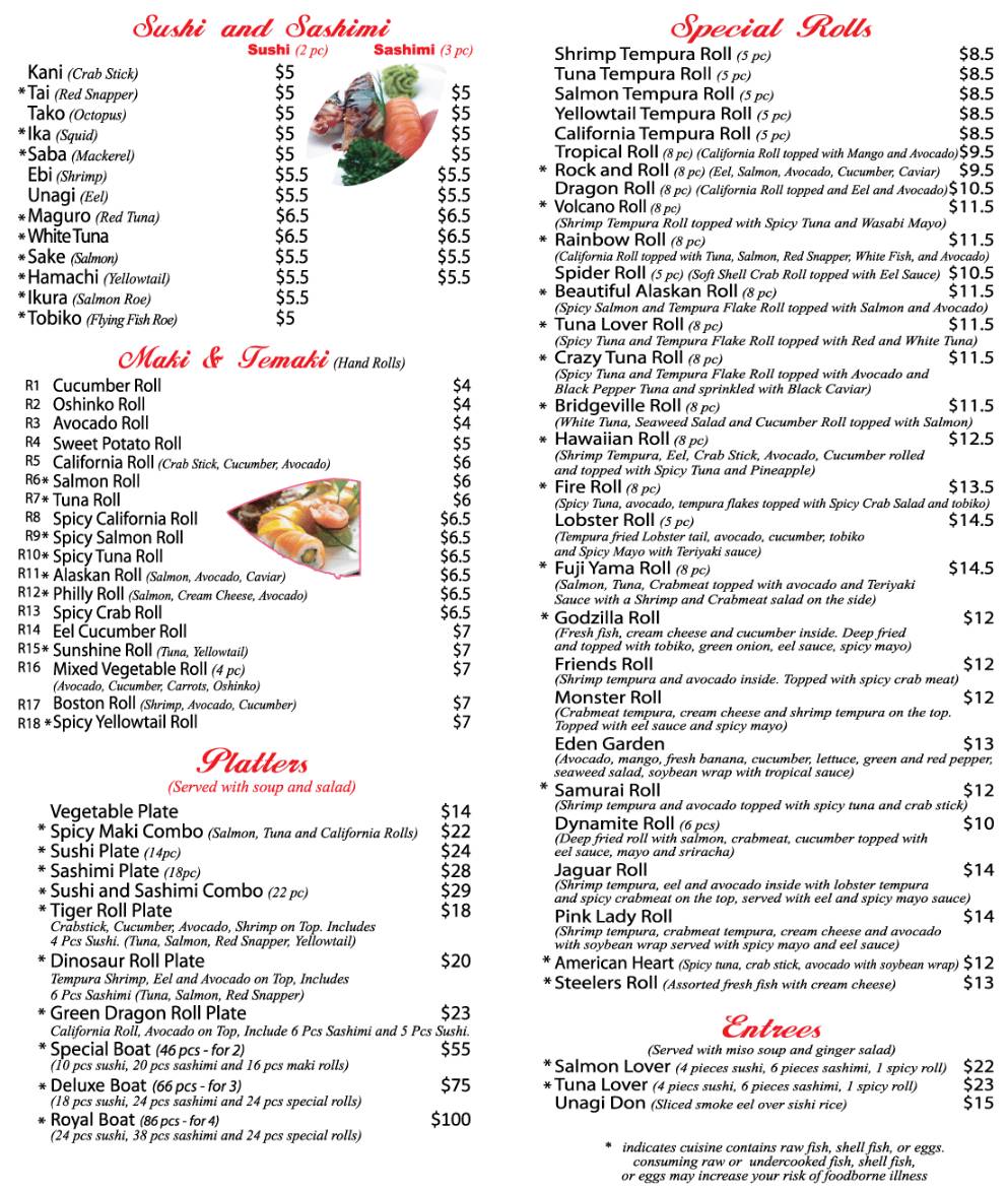 Menu at New Dragon Express restaurant, Bridgeville