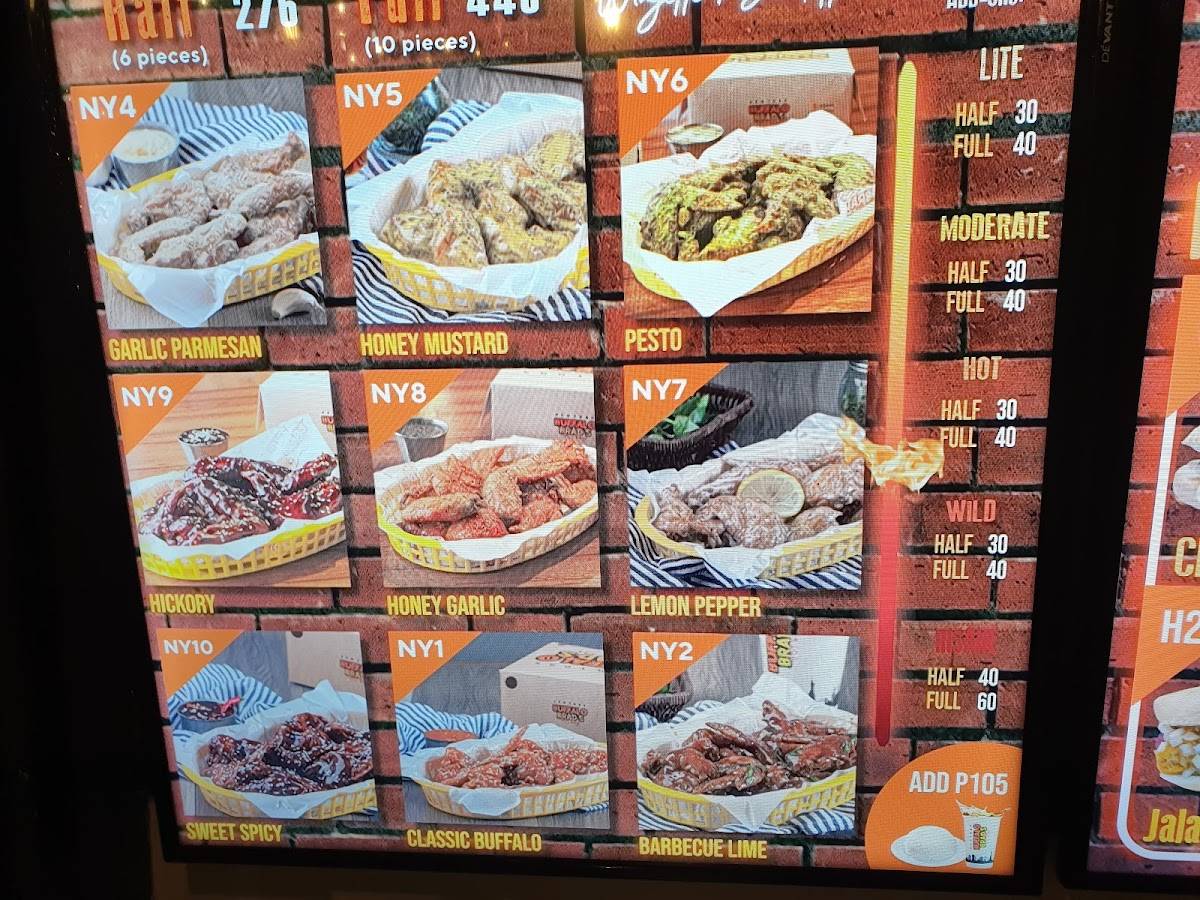 Menu at New York Buffalo Brad's Hot Wings restaurant, Cebu City, Garden ...