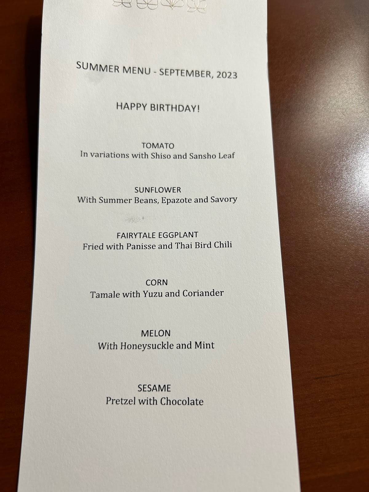 Menu at Eleven Madison Park pub & bar, New York City, 11 Madison Ave