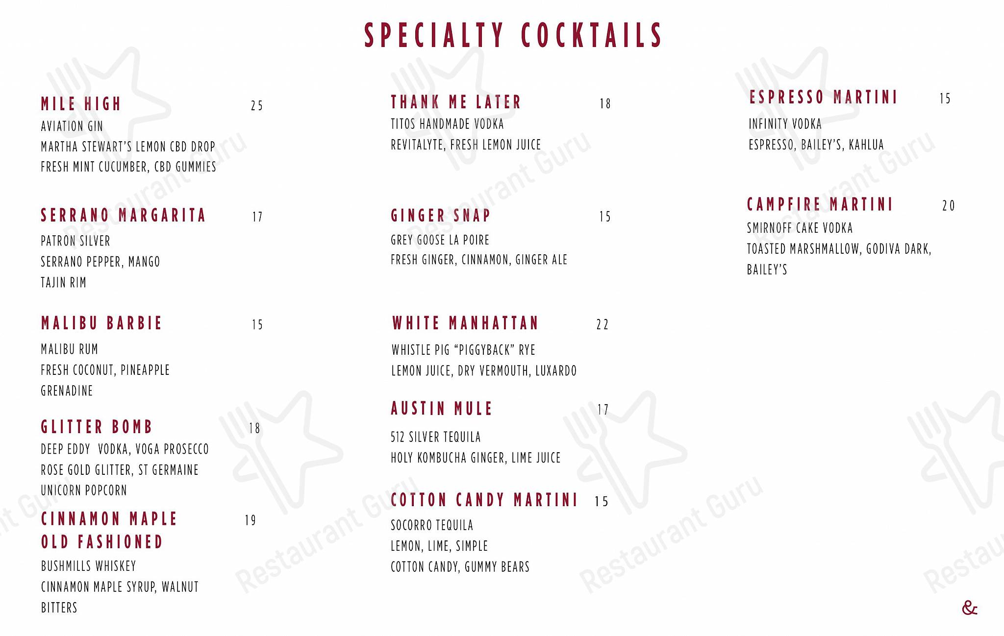 Menu at Nick & Sam's steakhouse, Dallas, Maple Ave