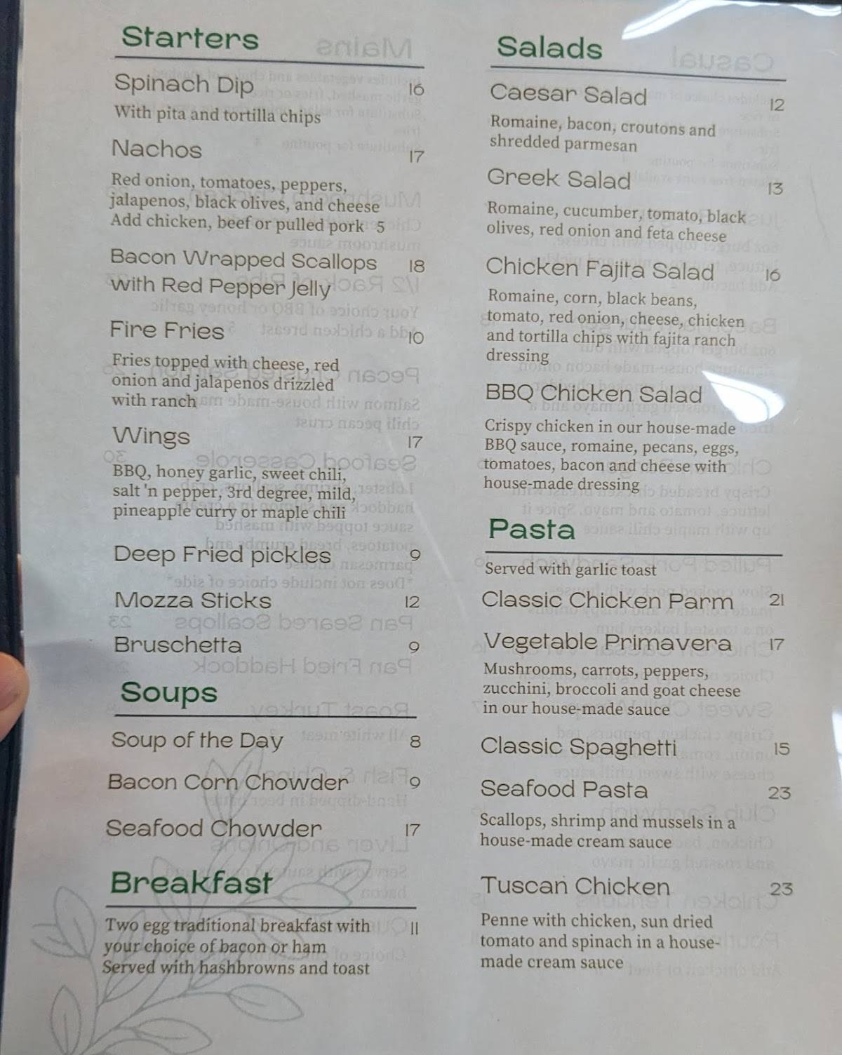 Menu at Up to Par pub & bar, Norton