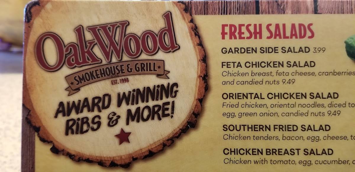 Menu at Oakwood Smokehouse steakhouse, Lady Lake