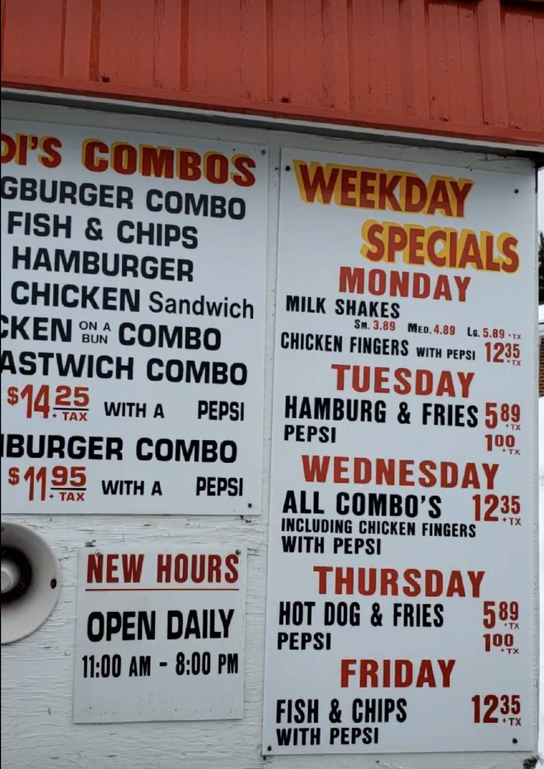 Menu at Odi's Kingburger Drive-In fast food, Renfrew