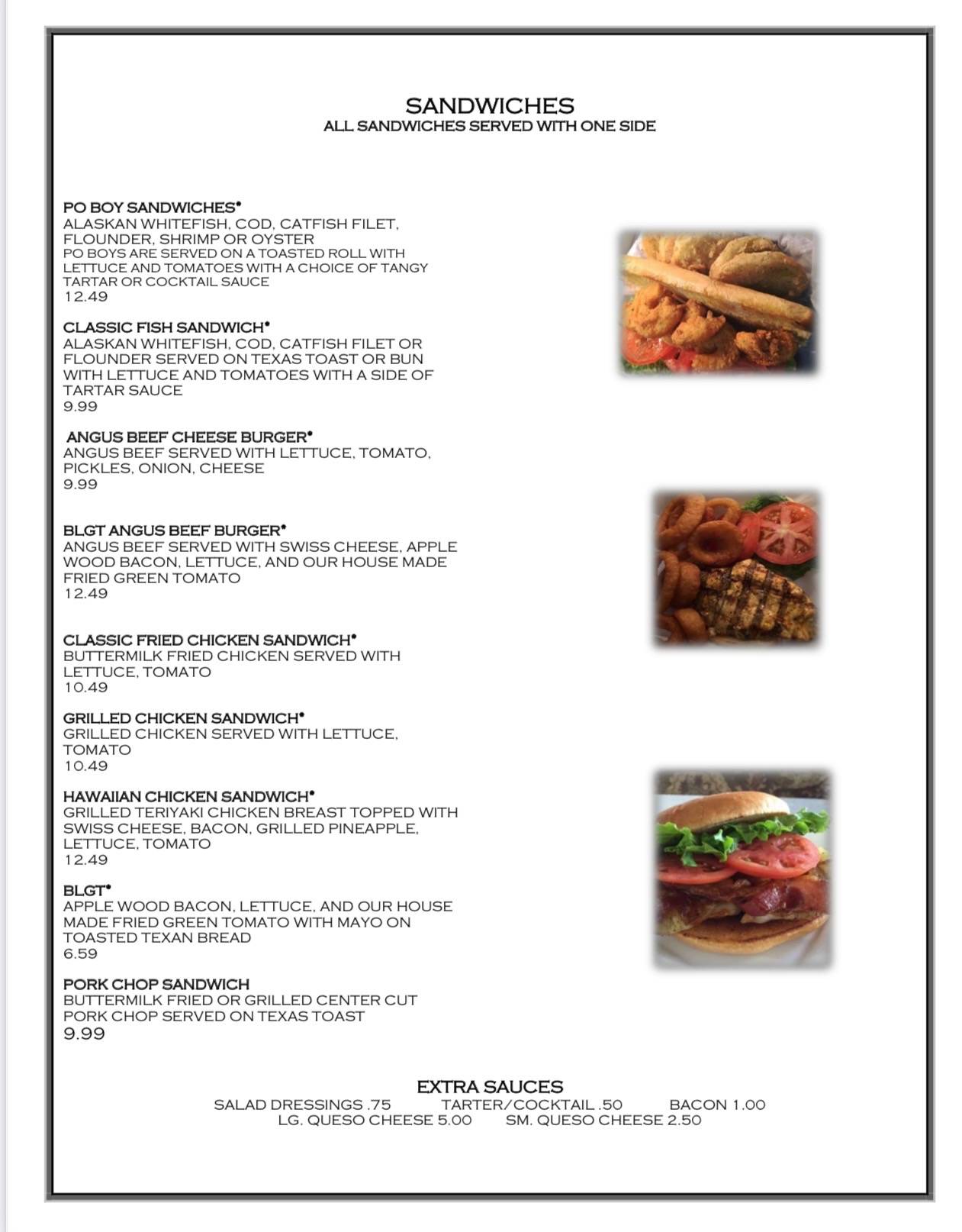 Menu at Off Tha Hook Seafood and Grill restaurant, Abbeville