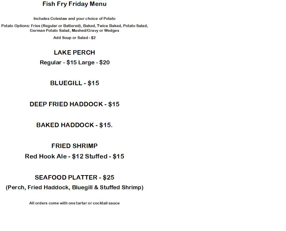 Menu at Tanners Tap & Grill pub & bar, Omro