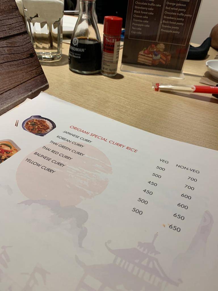 Menu at Origami Japanese & Korean Restaurant - BKC, Mumbai