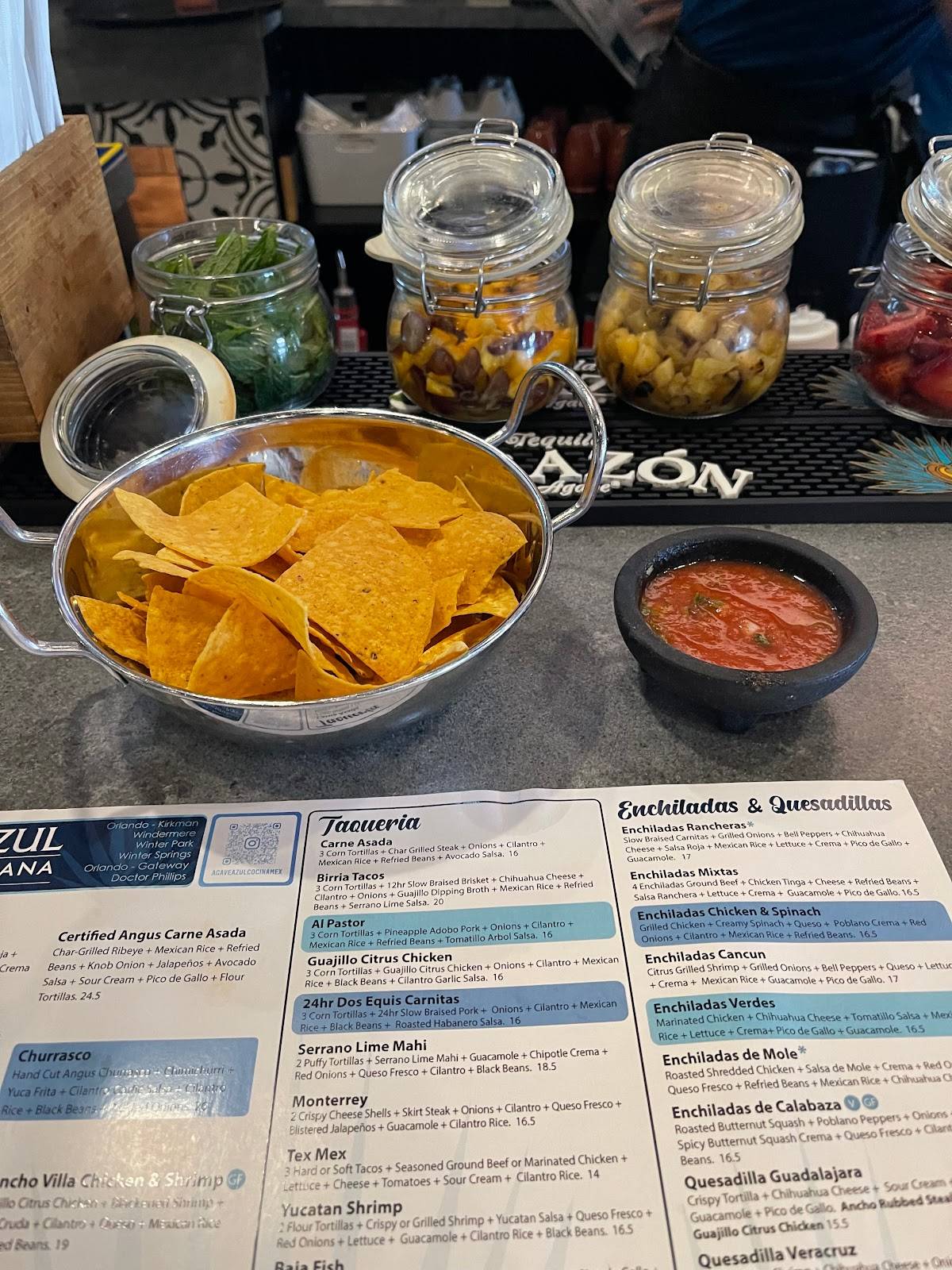 Menu at Agave Azul Kirkman restaurant, Orlando