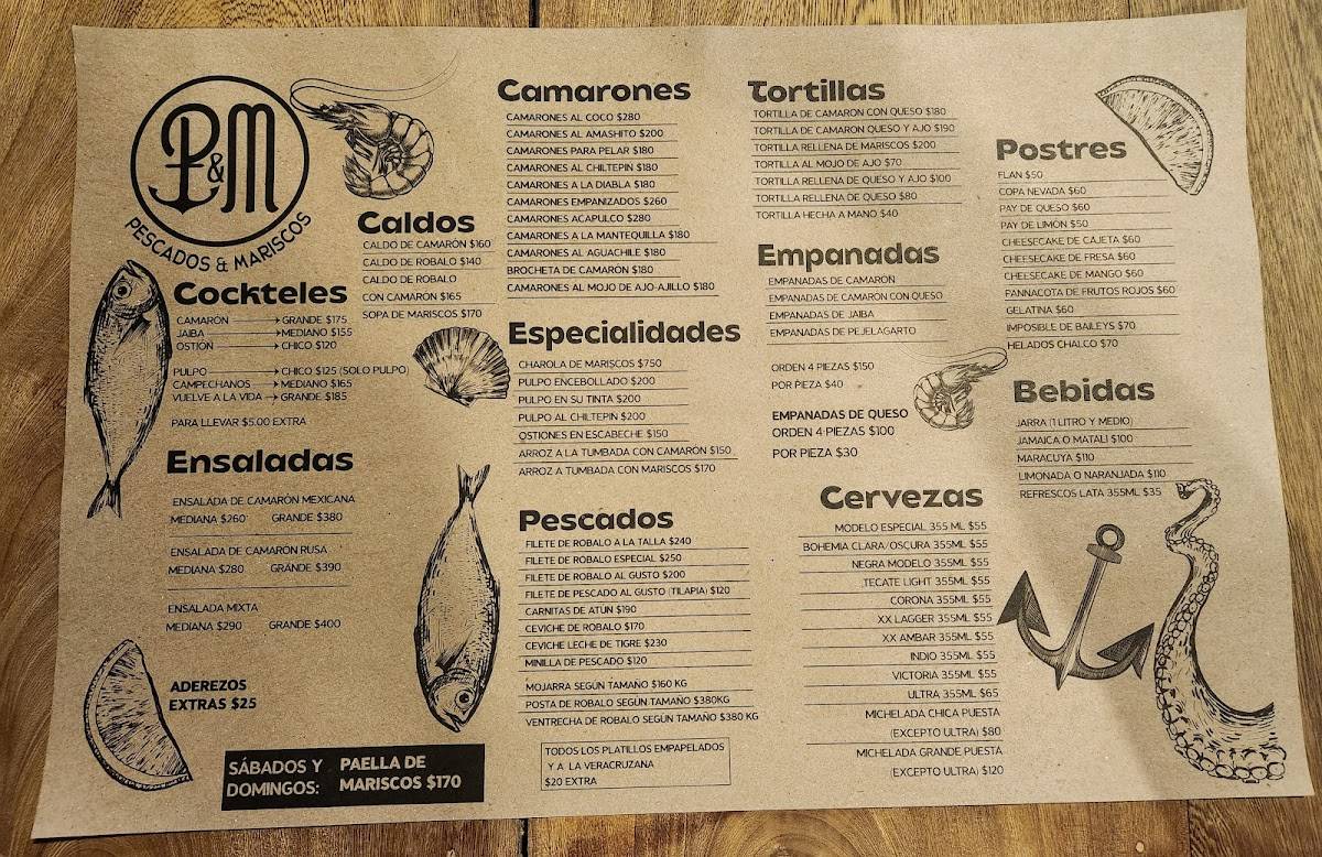 Carta del restaurante PESCADOS Y MARISCOS, Villahermosa