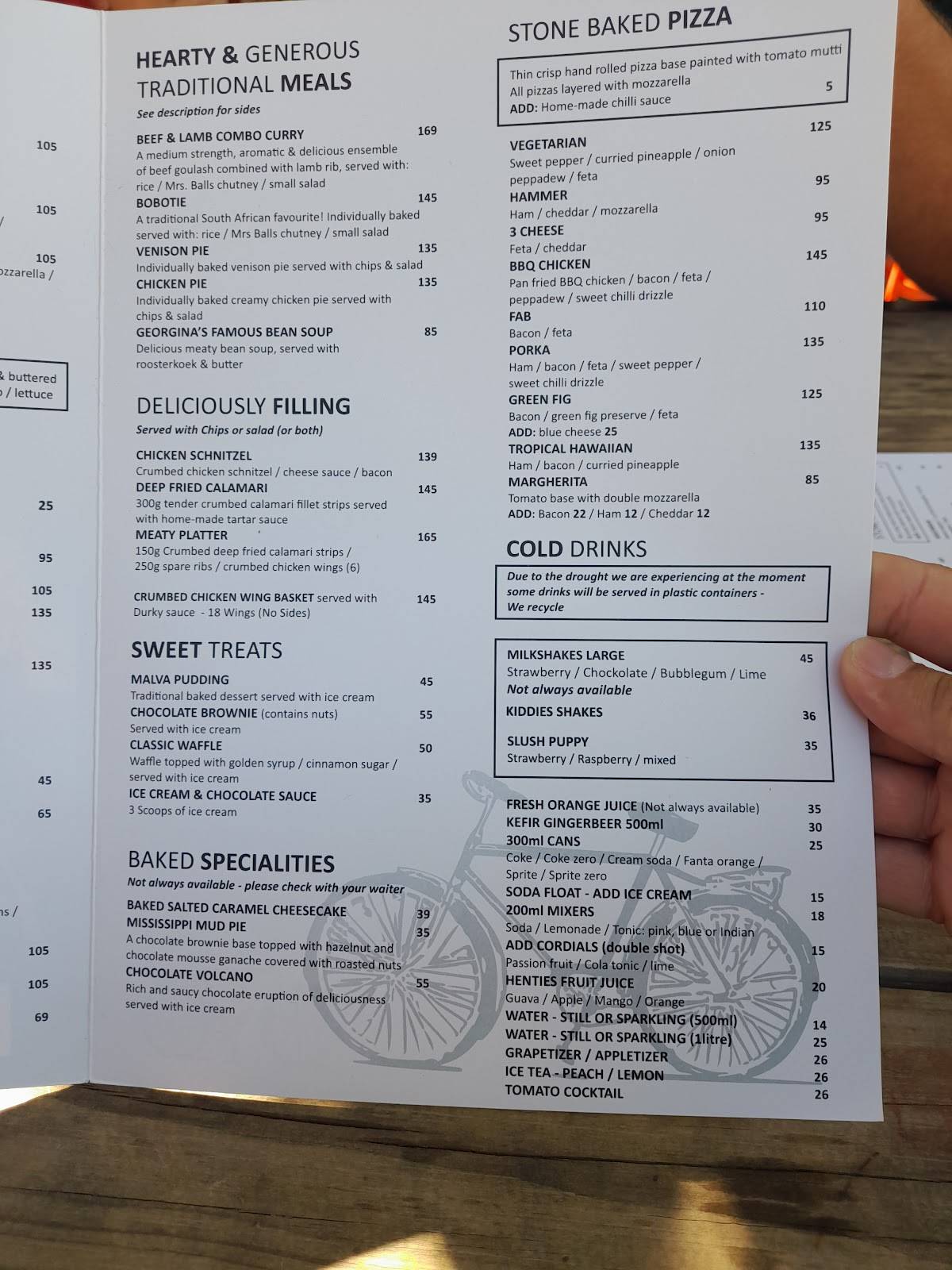 Menu at Padlangs Country Restaurant - Patensie, South Africa