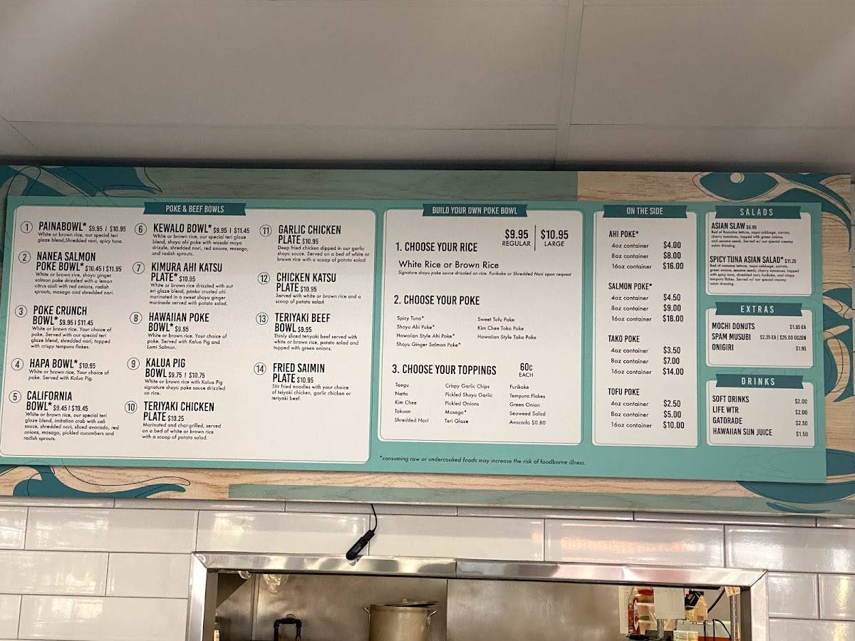 Menu at Paina Cafe, Las Vegas