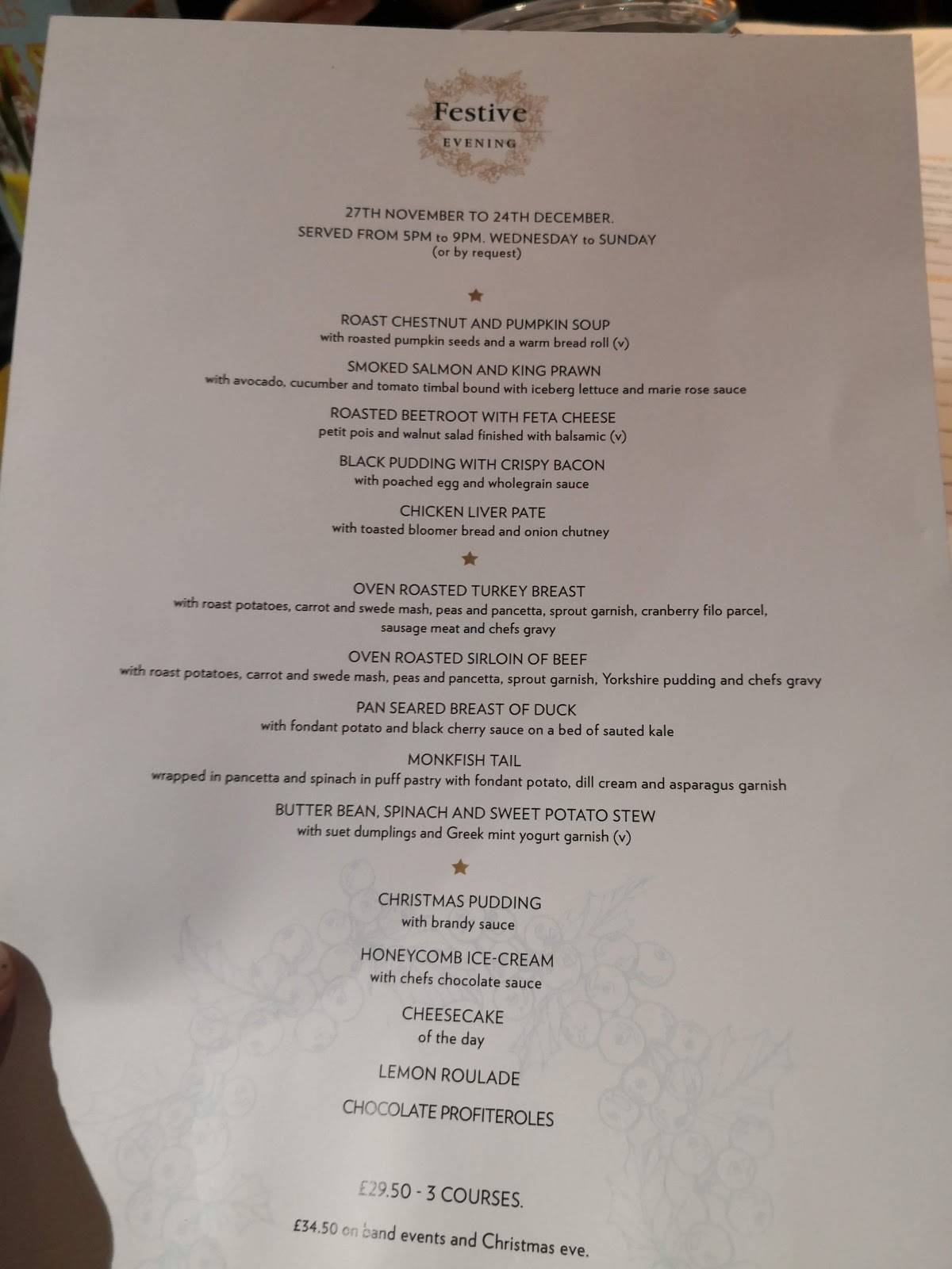 Menu at Pavilion Bistro restaurant, Bury, Birtle Brook Village West