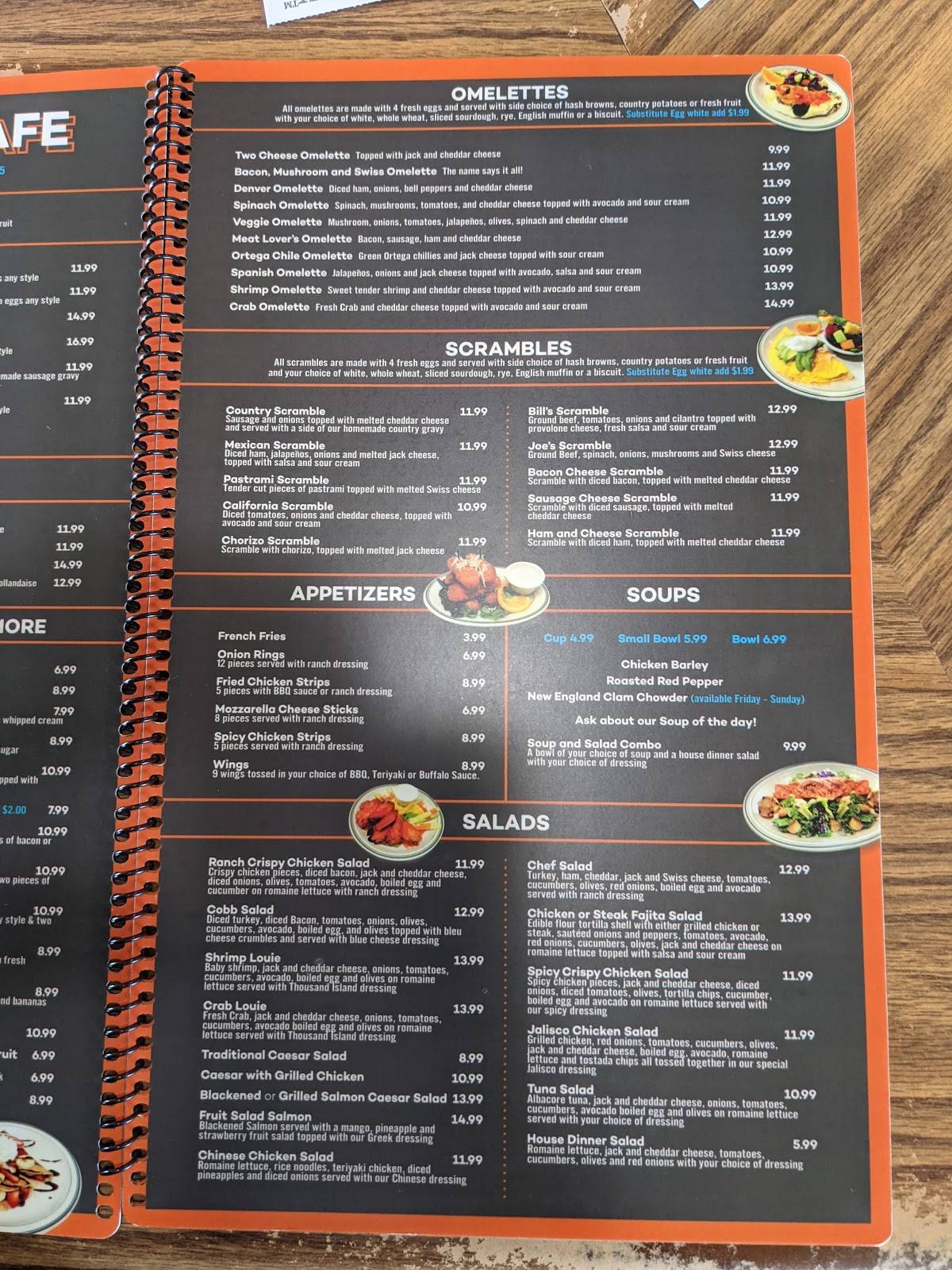 Menu at Boulevard Cafe & Grill, Petaluma