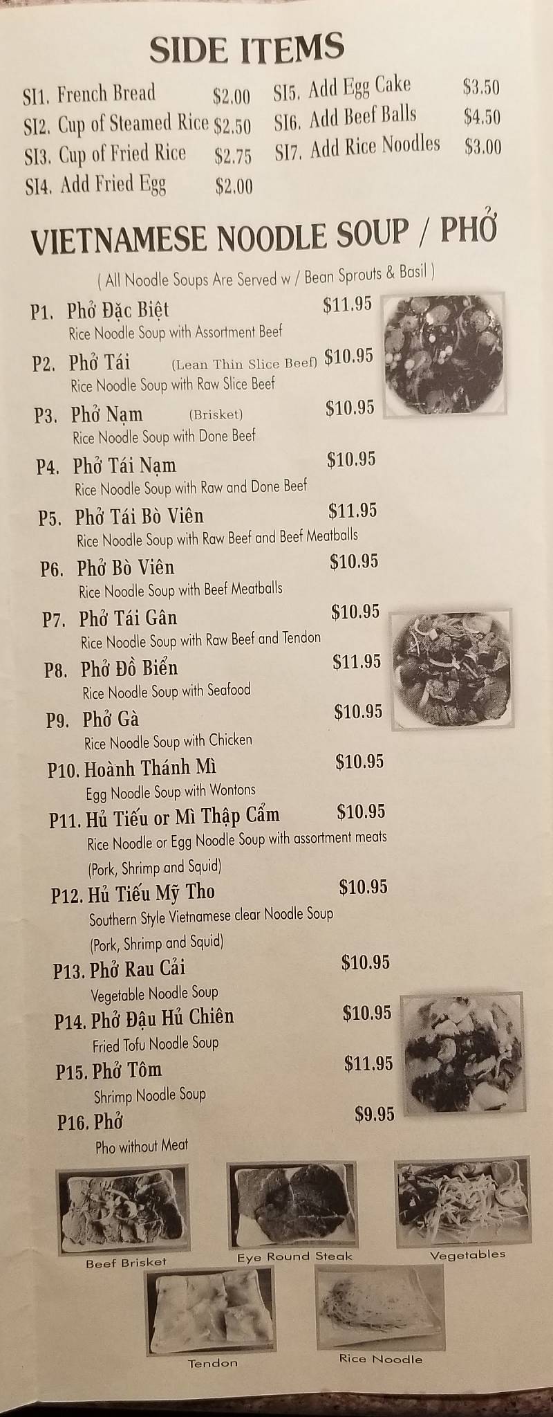 Menu at Phở NB restaurant, New Braunfels