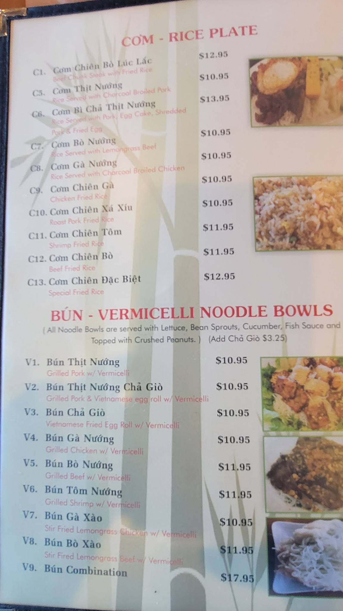 Menu at Phở NB restaurant, New Braunfels