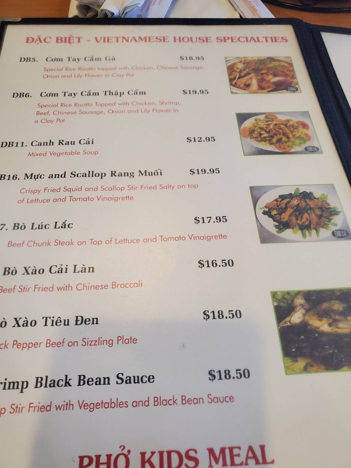 Menu at Phở NB restaurant, New Braunfels
