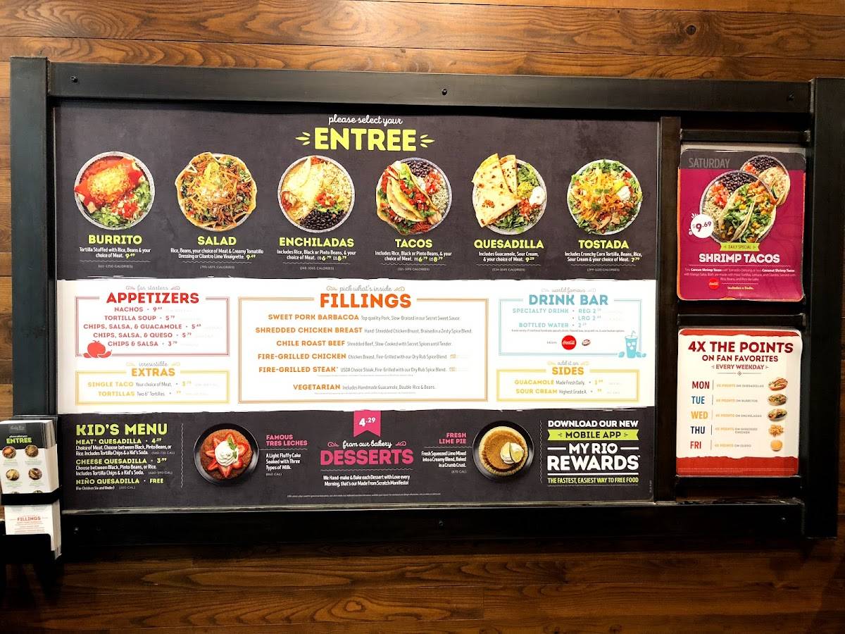 Menu at Cafe Rio Fresh Modern Mexican, Phoenix, W Happy Valley Rd