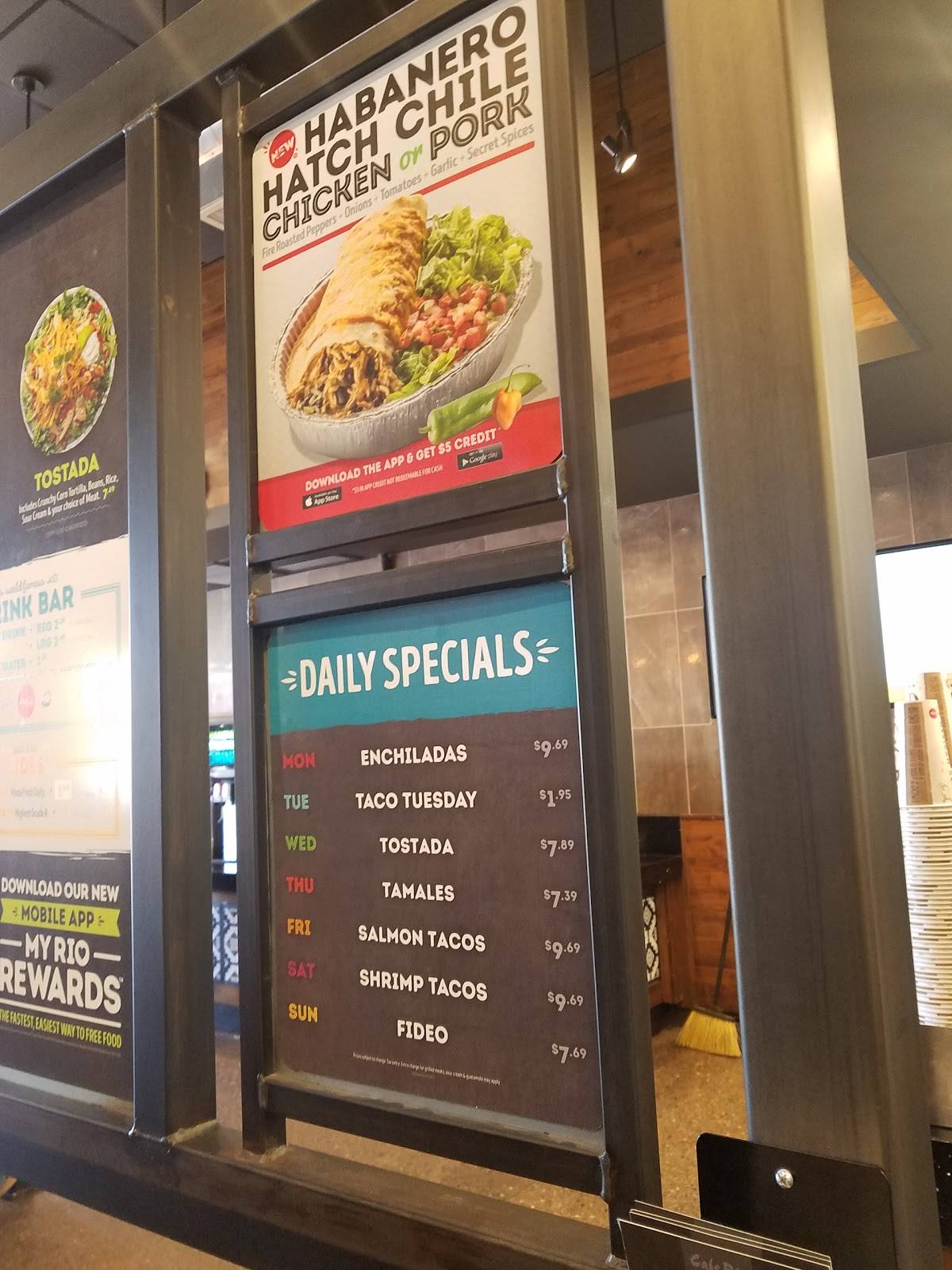 Menu at Cafe Rio Fresh Modern Mexican, Phoenix, W Happy Valley Rd