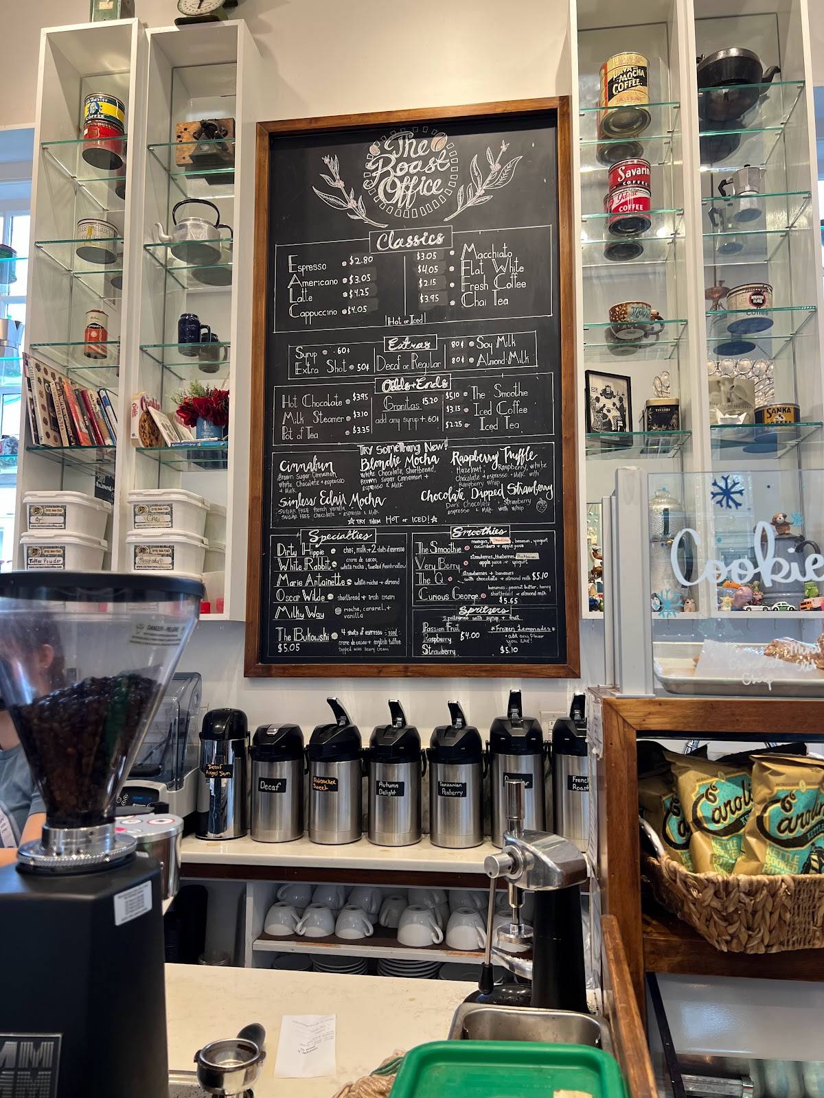 Menu at The Roast Office cafe, Pinehurst
